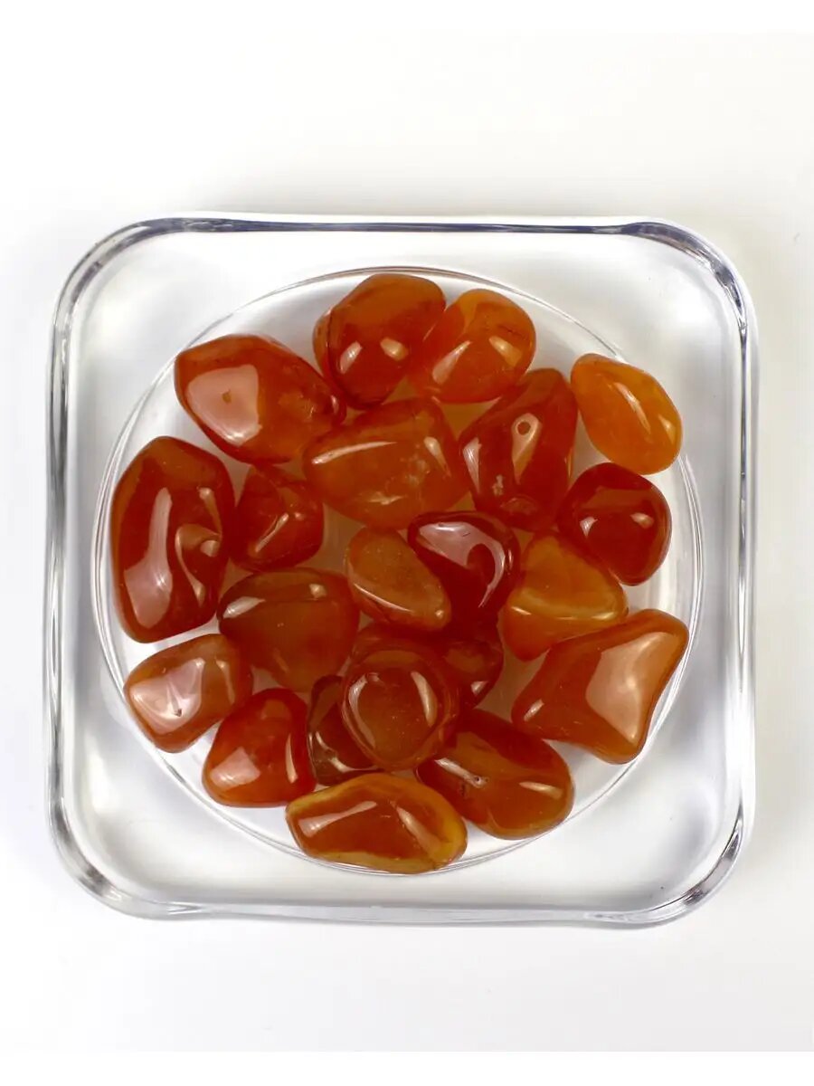 Набор Сердолик прозрачный. Натуральный камень. 1,5-2 см