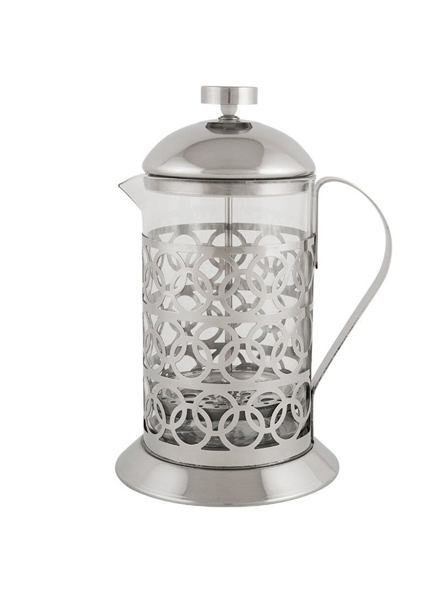 Чайник-кофейник с прессом "Mallony" Olimpia, 800 мл, стекло/нержавеющая сталь