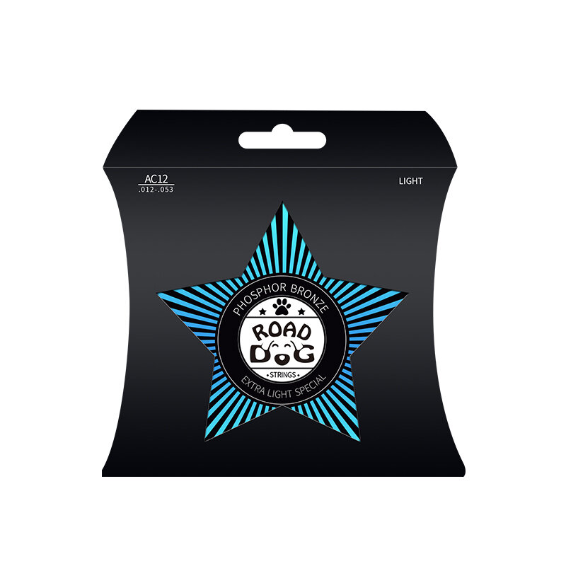 AC12-Road-Dog Комплект струн для акустической гитары, фосфорная бронза, 12-53, Road Dog