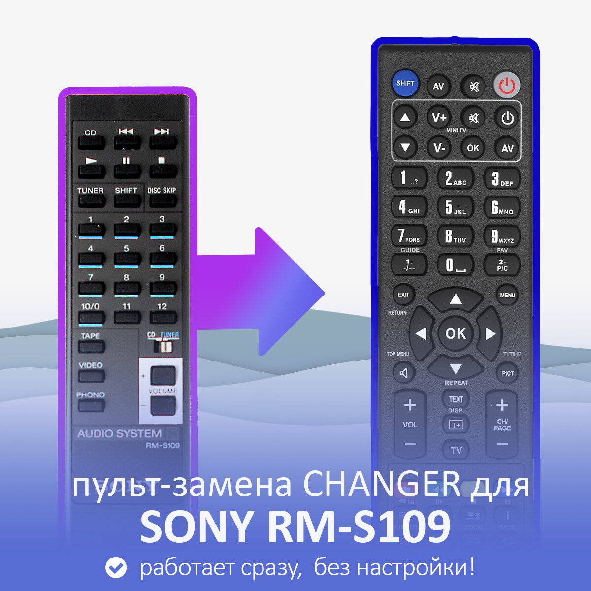 Пульт-замена для SONY RM-S109
