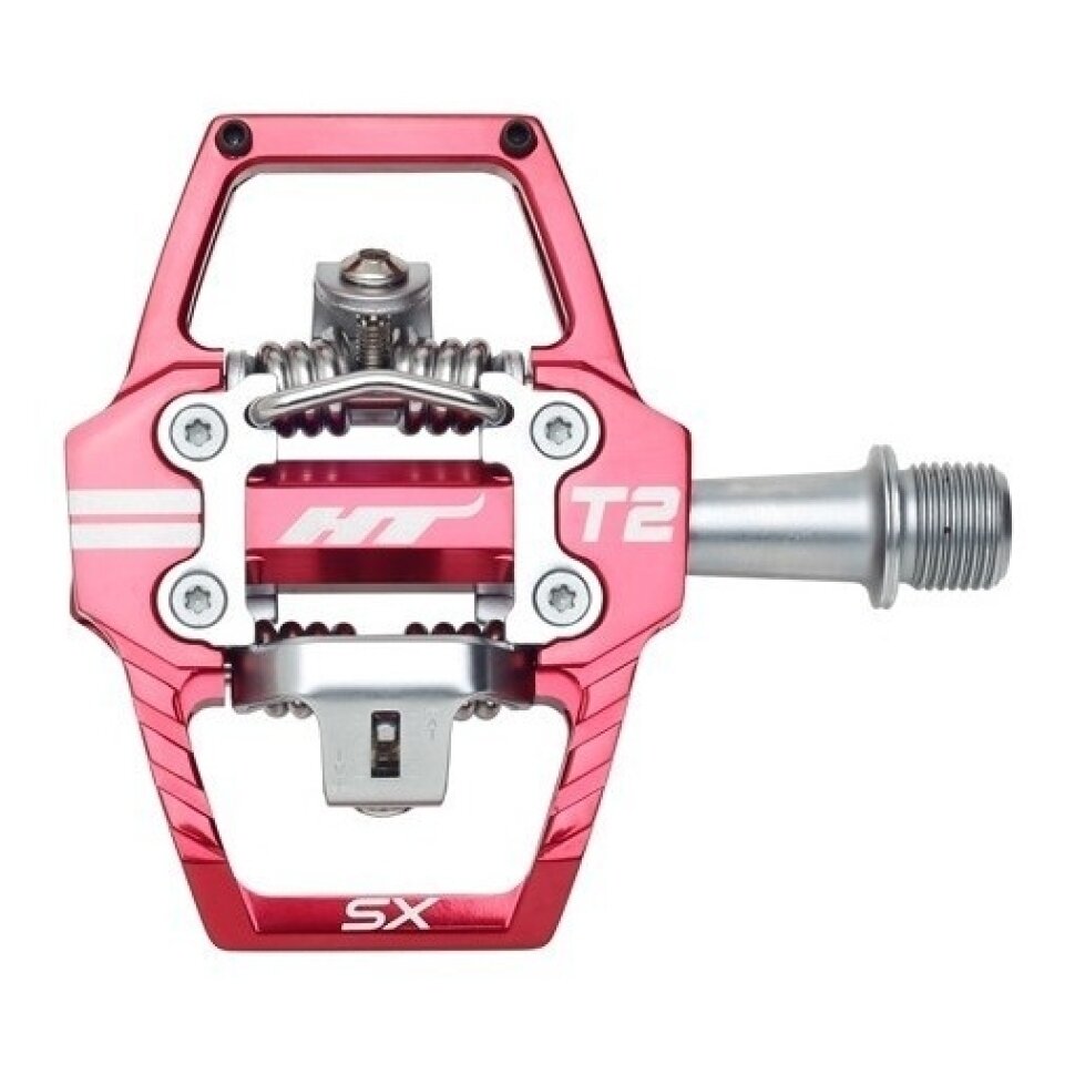 Педали HT T2SX Red BMX Racing контактные с шипами (T2SXXX2Y11G1X1)