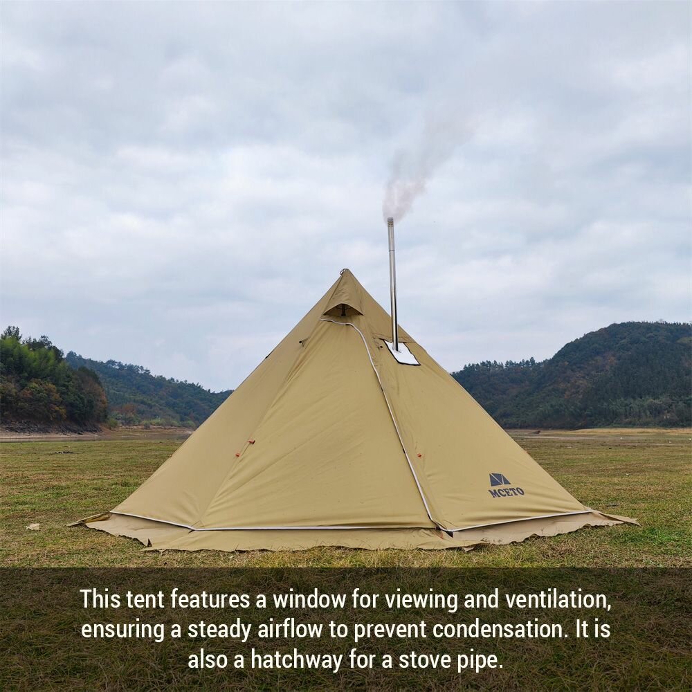 Тент для кемпинга Tipi на 4-6 человек с печным патрубком, легкий и универсальный для четырехсезонного использования