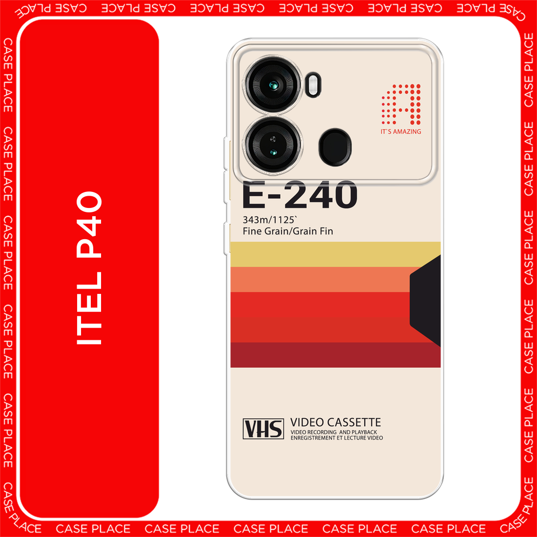 Силиконовый чехол на Itel P40 / Ител P40 с принтом VHS обложка