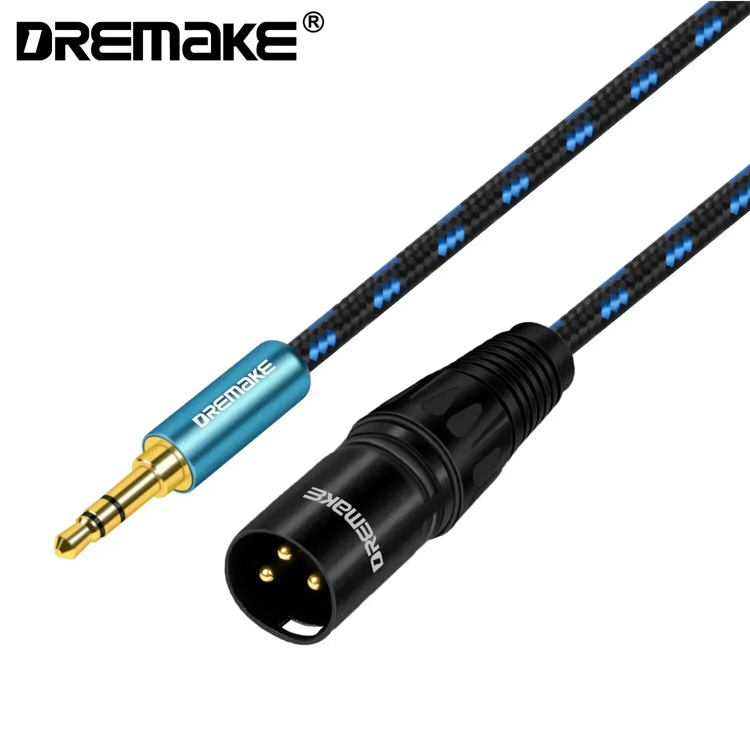 DREMAKE Aux 3,5 мм штекер XLR 3-контактный штекер Аудиокабель XLR на 1/8 дюйма Мини-разъем 3,5 мм Несбалансированный преобразователь Шнур для динамика