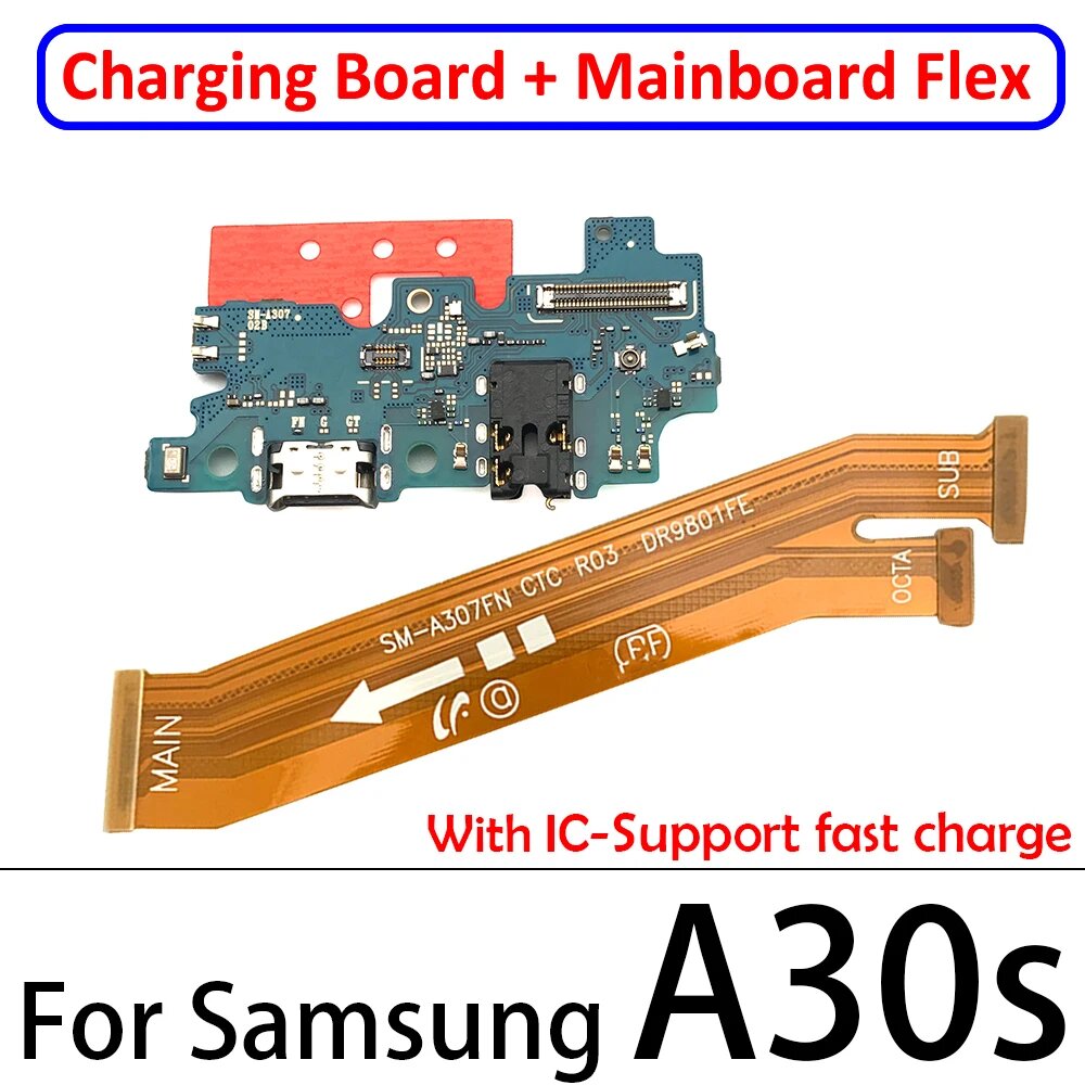 Charging Board + Mainboard Flex для Samsung A30S, IC-A Main
