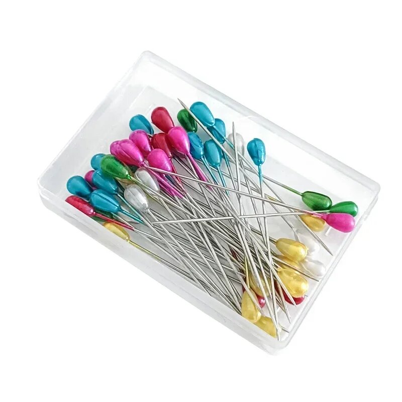 Пластиковые английские булавки с жемчужной головкой 50 шт