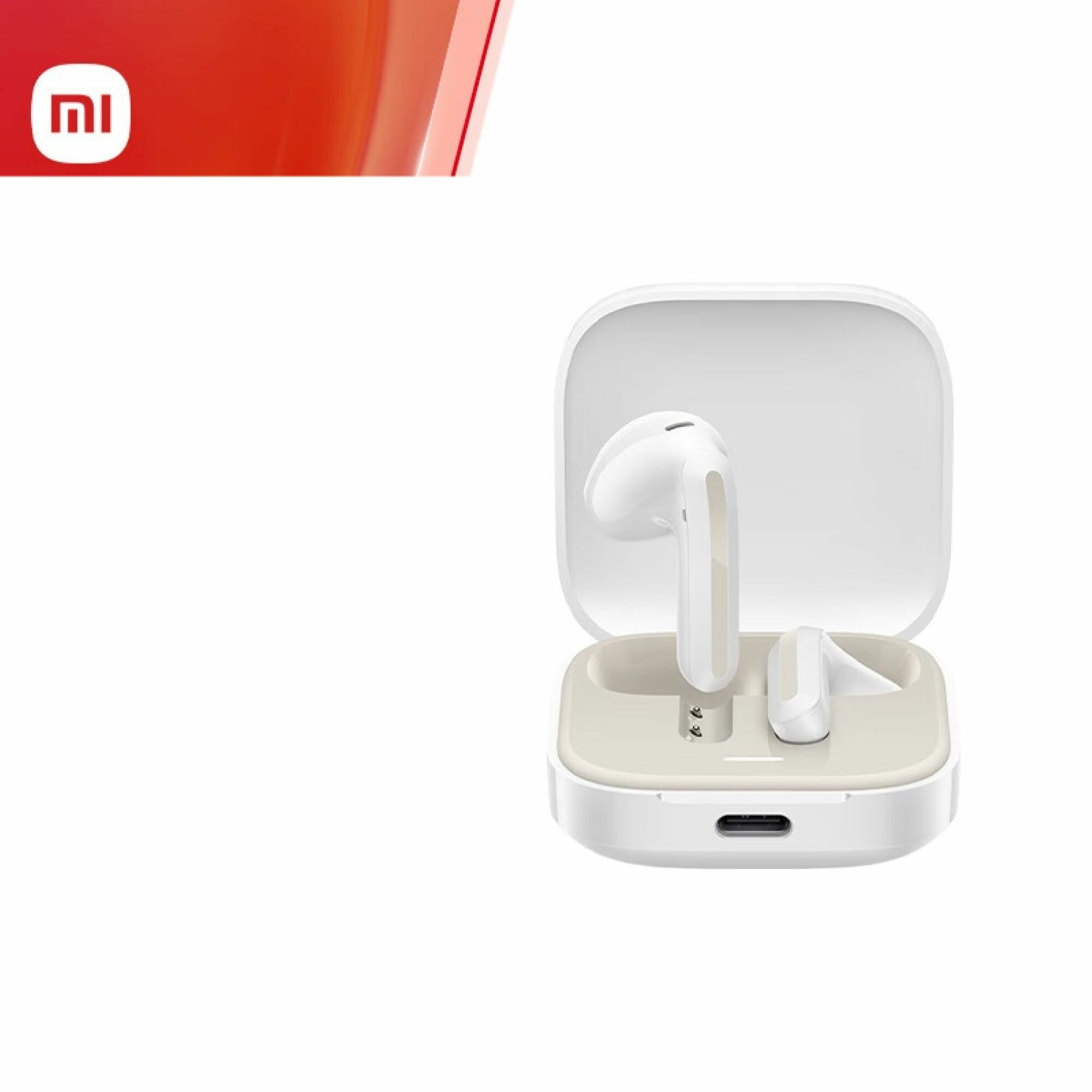 Xiaomi, Bluetooth-гарнитура Red buds6 (M2344E1), одноканальная, 4g, Bluetooth 5.4, шумоподавление, IP54, Type-C, белое