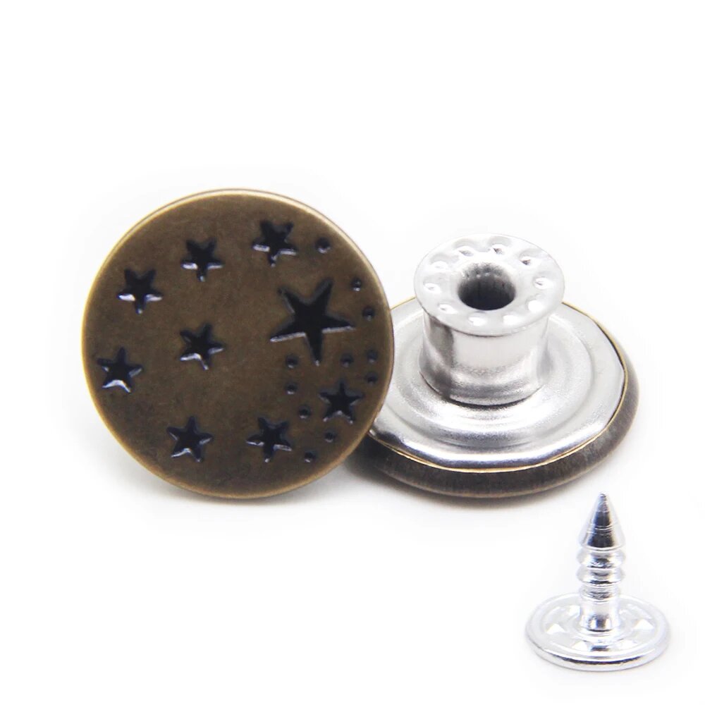 Пуговица джинсовая St.Lucas, серебряная, 17mm, NO 071