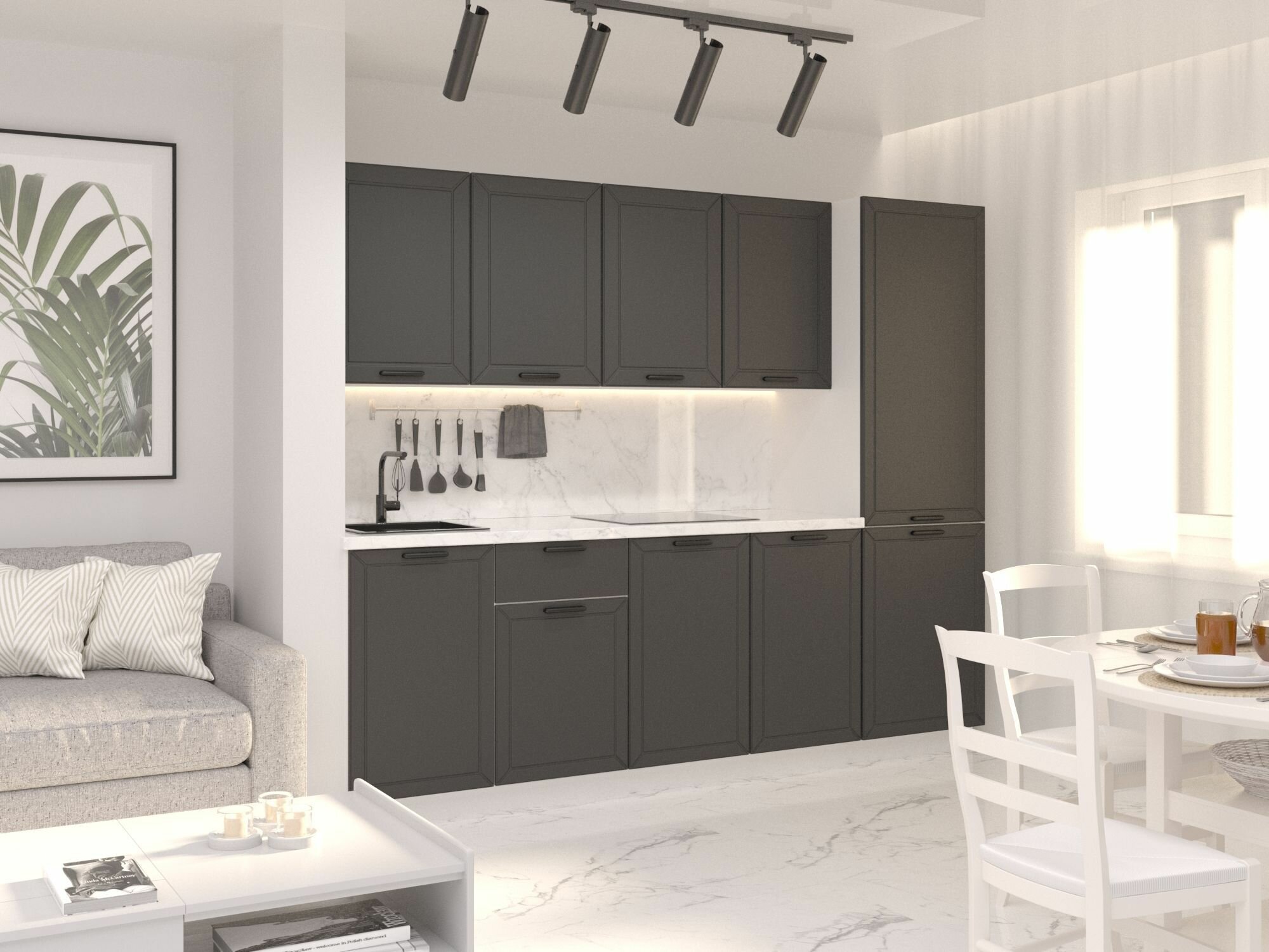 Кухонный гарнитур Глетчер Маренго Силк, 2600 мм