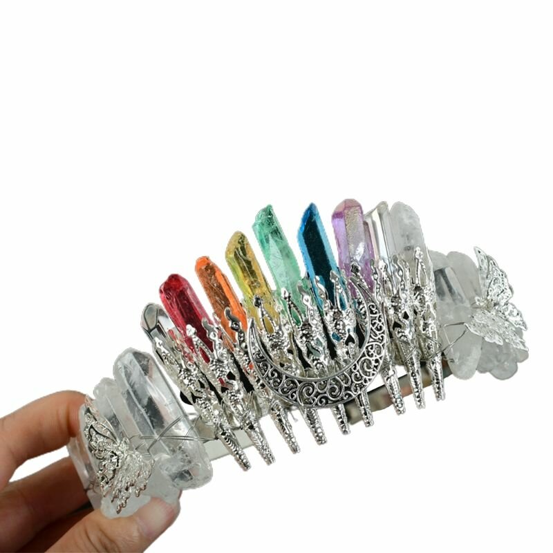 Кристалл камень бабочка луна ленты для волос