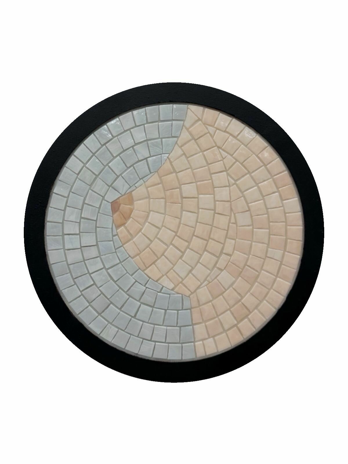 Мозаичное панно на стену картина в деревянной раме / RASTEBINA / Медальон "Грудь"