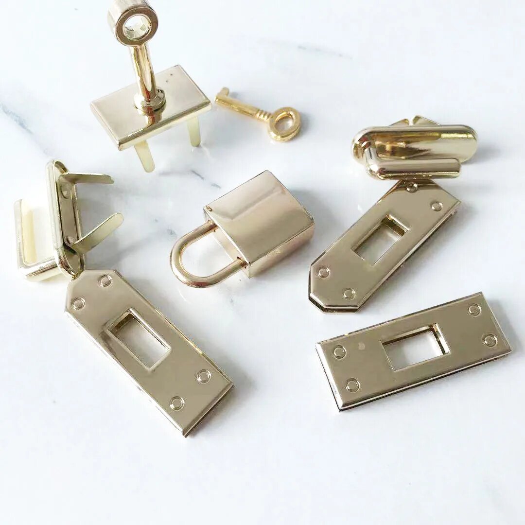 1 Набор (7 шт.) 45 мм, 4 цвета, аксессуары для женской сумочки, поворотная застежка, light gold