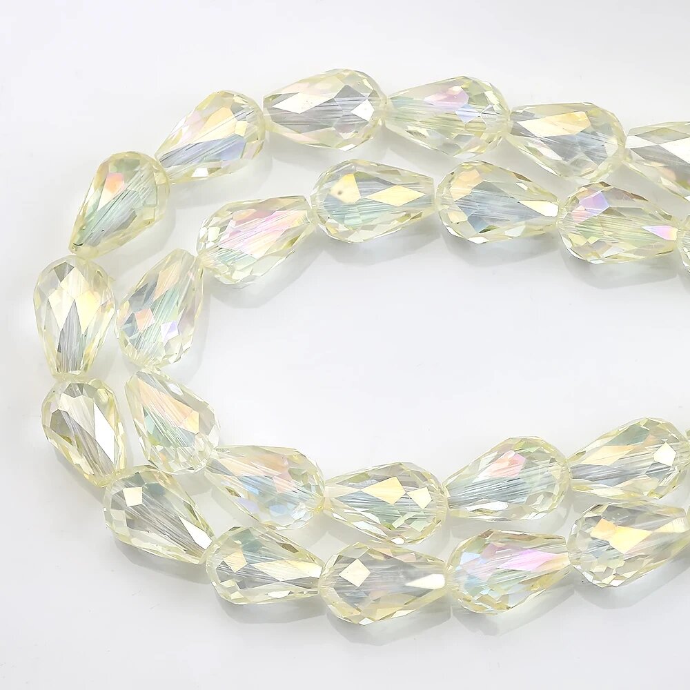 Хрустальные стеклянные бусины-капли ZHUBI 3x5mm 95pcs, crystal yellow