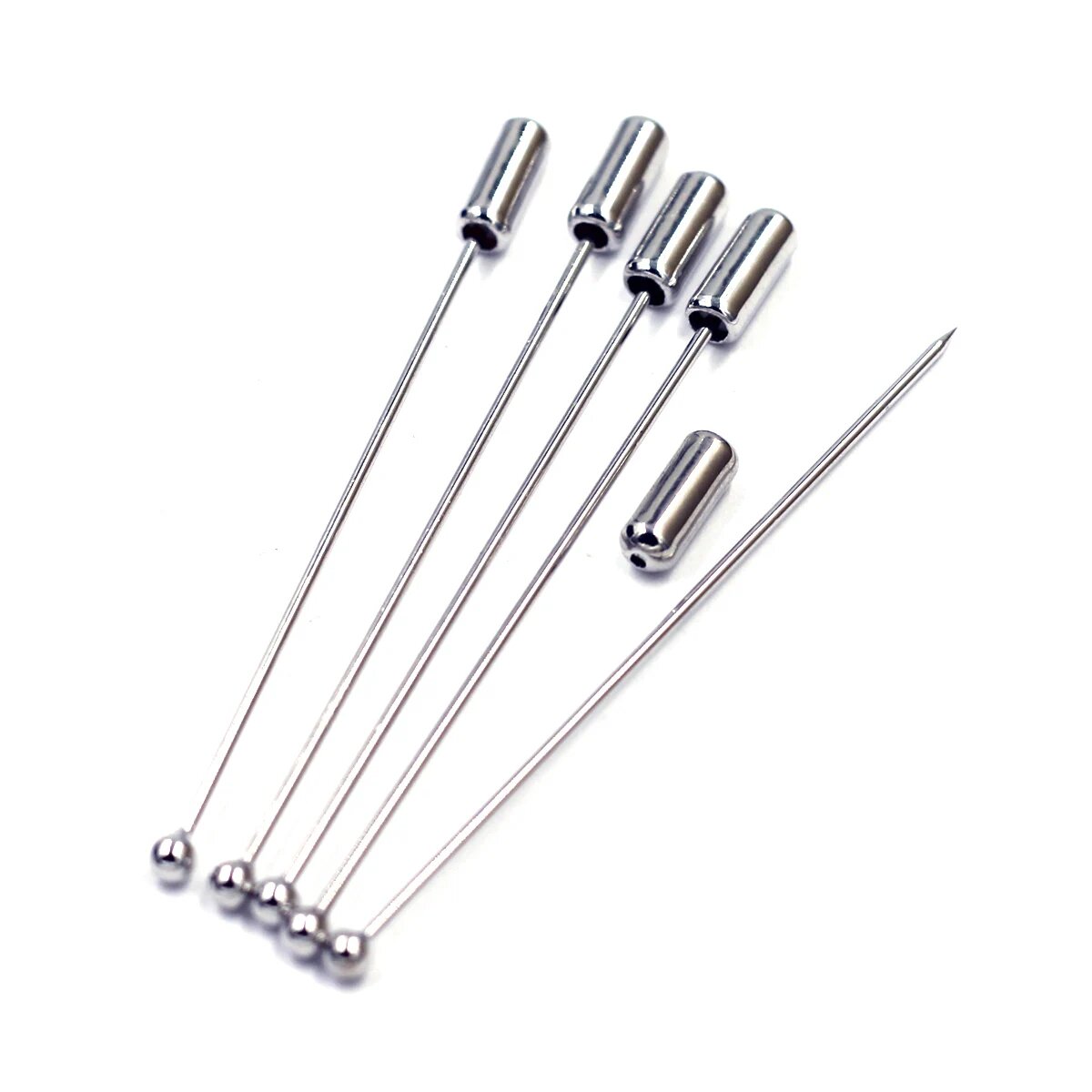 Булавки броские с шариками, Silver Tone, 6.1см, 5шт