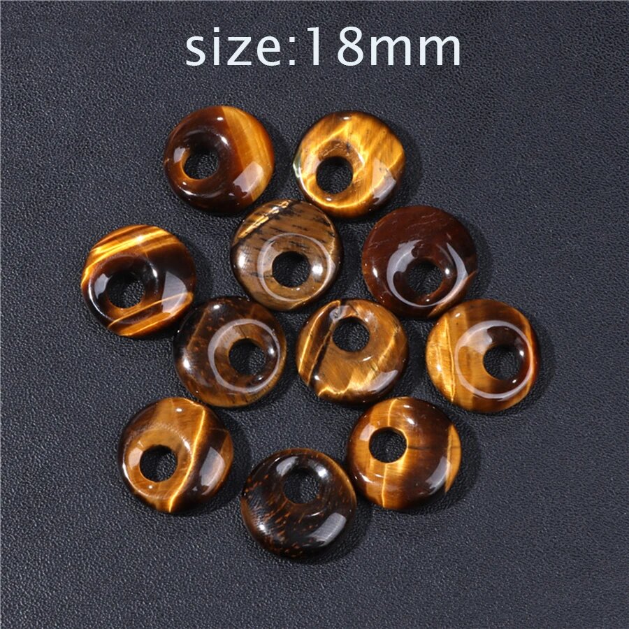 Бусины Tiger Eye пончик 18 мм, 5 шт.