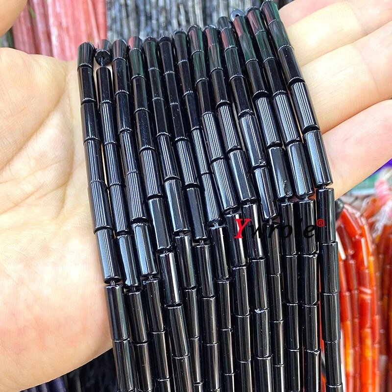 Бусины лазурит YWROLE 4x13 мм Черный, 4x13mm 27-28pcs, black onyx