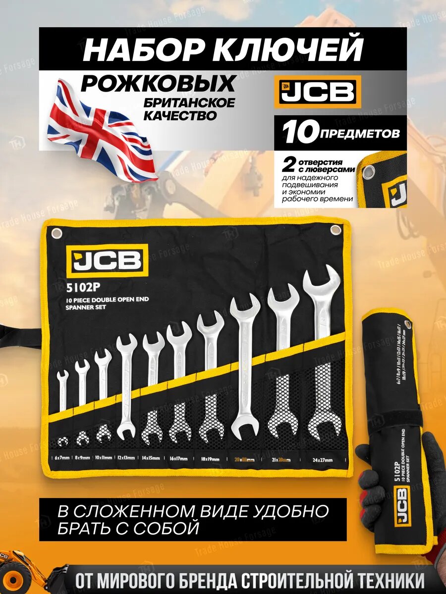 Набор ключей рожковых 10 предметов