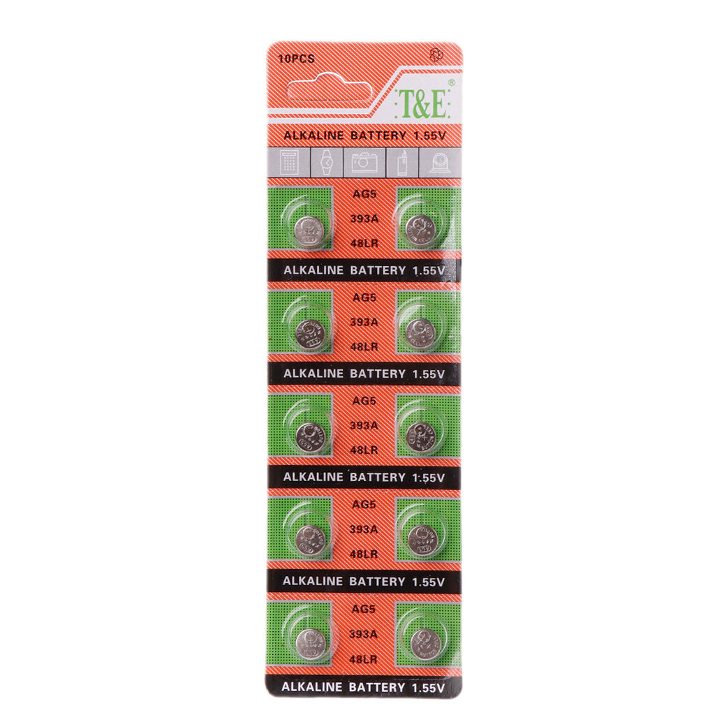 10 Штук Щелочных Аккумуляторов AG5 393A 48LR G5A LR754 393 Кнопочных Батарейки