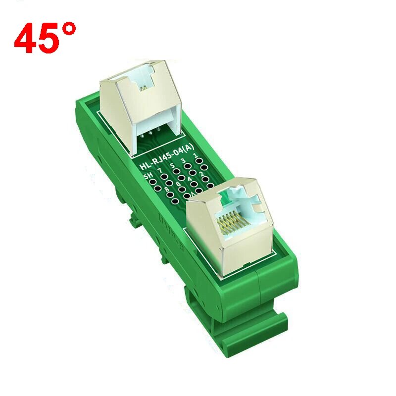 Разветвитель RJ45 для DIN-рейки, 45°
