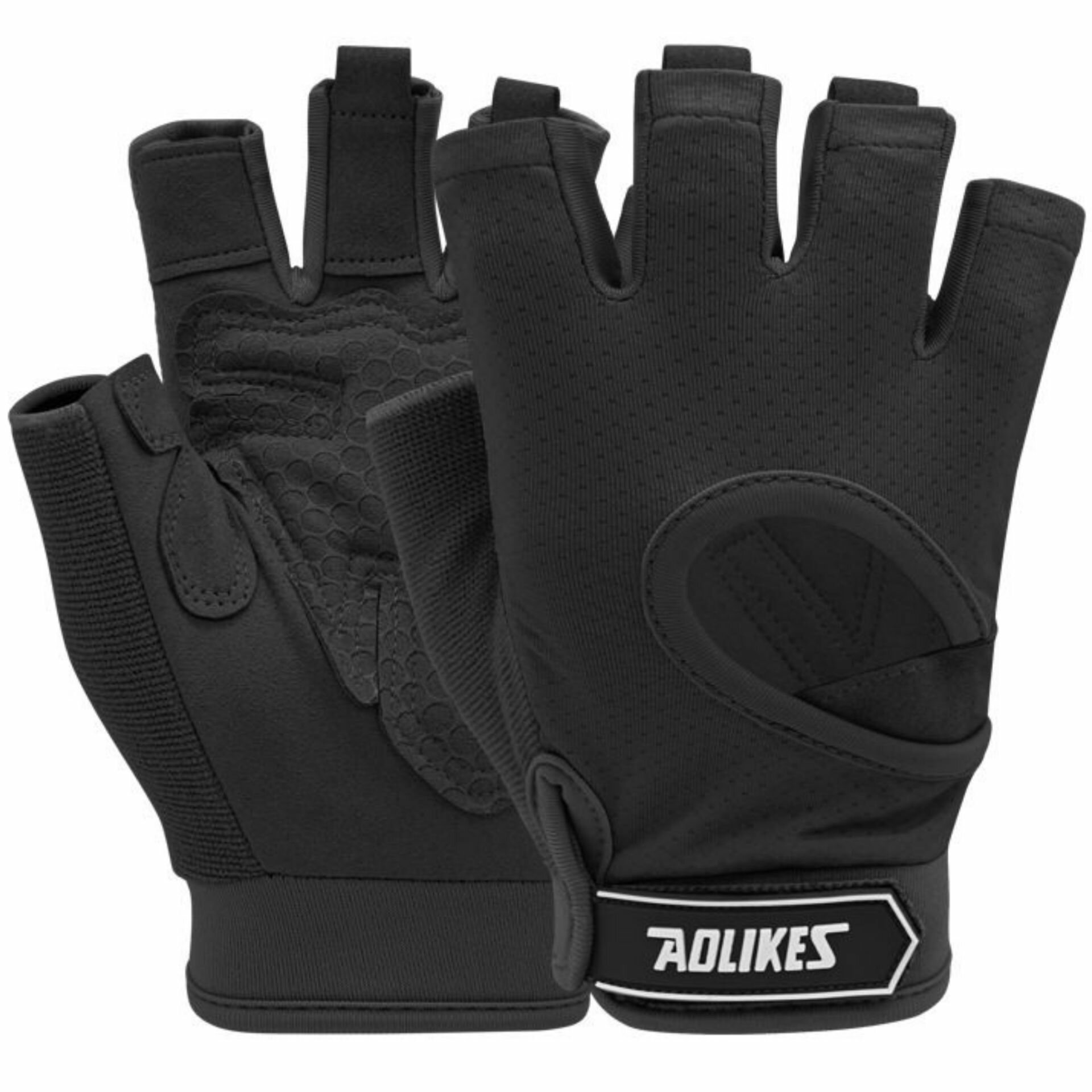 Перчатки без пальцев Aolikes, для фитнеса и легкой атлетики, женские, нейлон, полиэстер, полиуретан