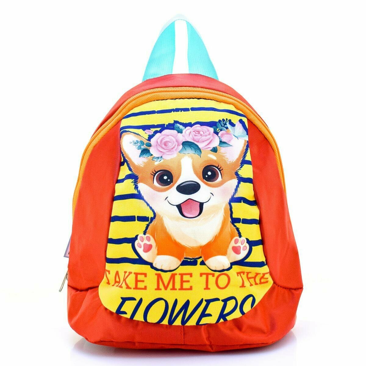 Рюкзак детский 'Корги' оранжевый/голубой, 28*22*12см, водоотталкивающий