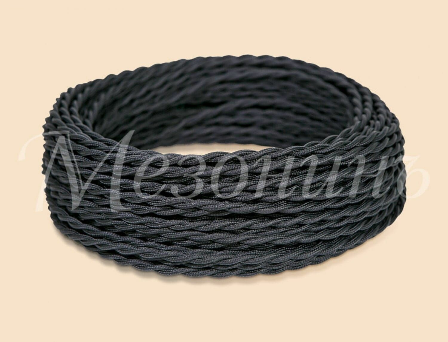 Ретро кабель витой ПВХ (10м) 2*2,5 черный GE70112-05 ТМ МезонинЪ