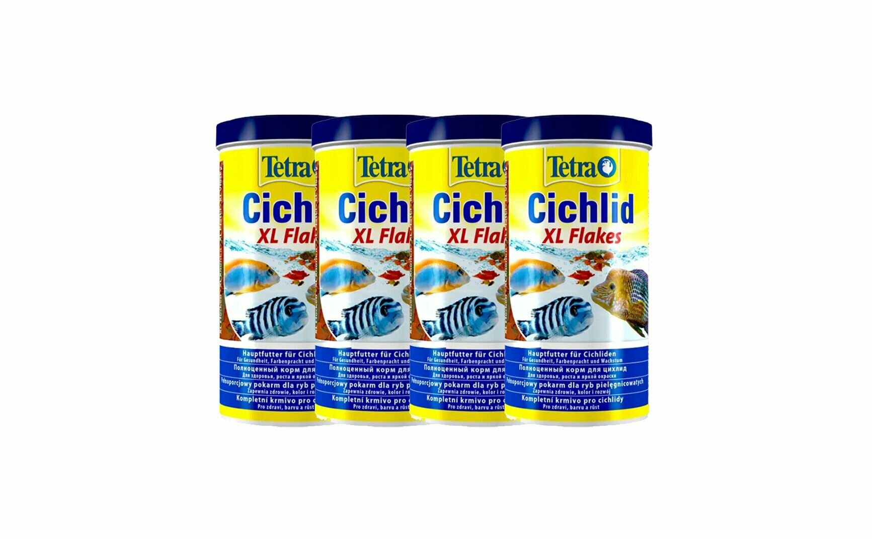 TetraCichlid XL корм для всех видов цихлид, крупные хлопья 1 л х 4 шт.