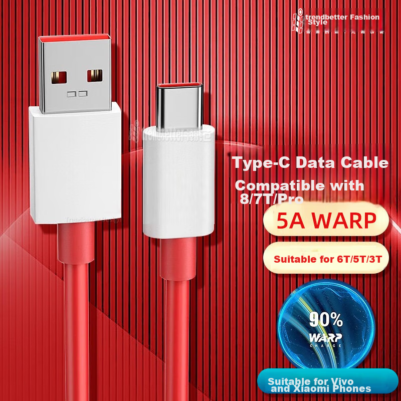 Trendsetter Fast Charging Cable Compatible with OnePlus 8/8T/7T/7/Pro/6T/5T/3T, OPPO A32/K5/K7/A92, Lenovo And Huawei Phones