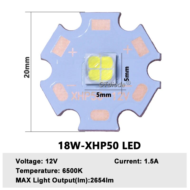 LED-светодиоды XHP70 XHP90 XHP110 OTdiode Голубой, XHP50 DC12V-20mm