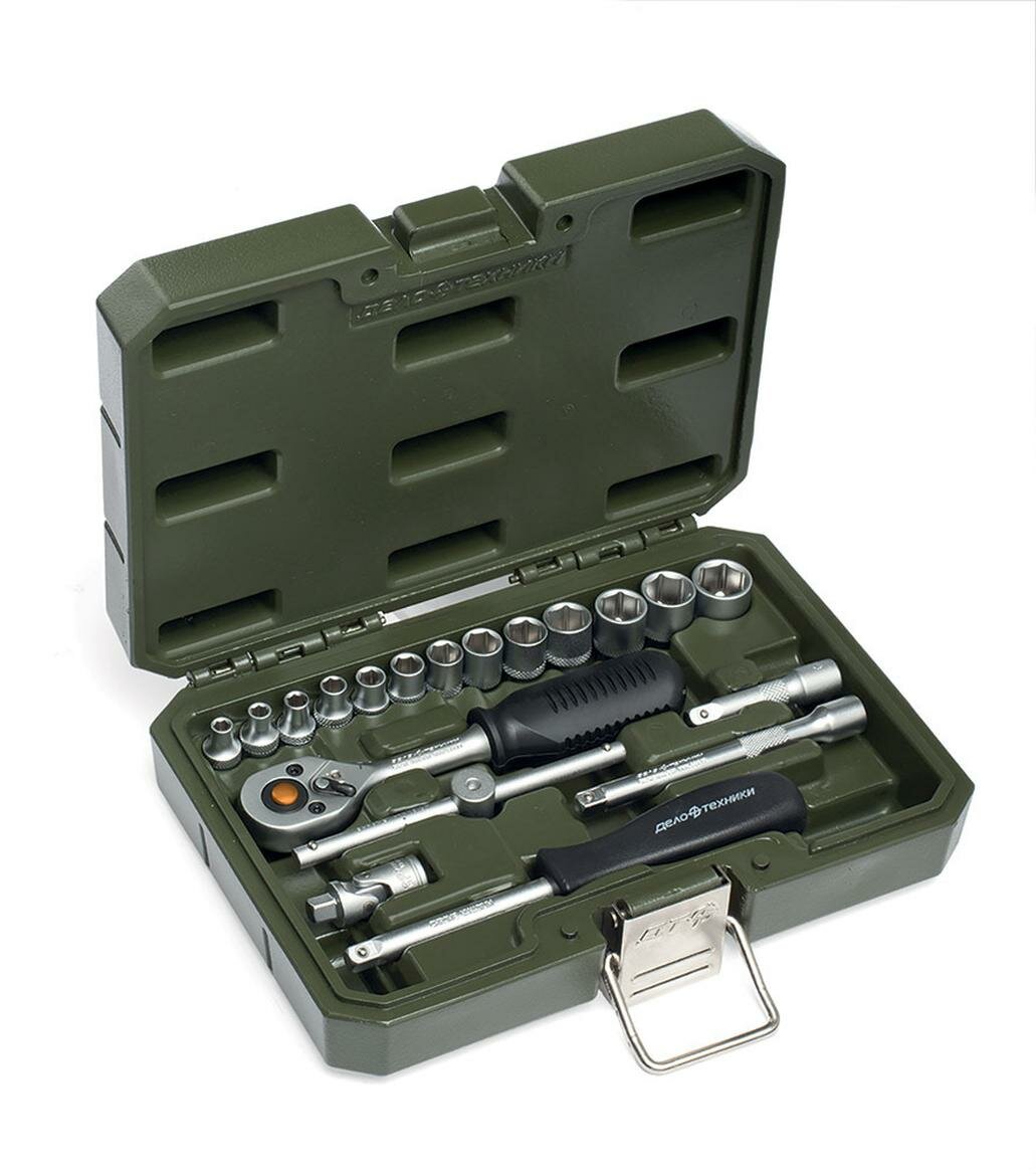 Набор головок 6-гр. с трещоткой 1/4" 19 предм. 20/1 Дело Техники 600719