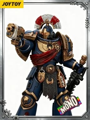 Warhammer 40,000 Ультрамарины Реликвия Брони Secundus с Искусным Болт-Ружьём, Мечом-Бензопилой и Болт-Пистолетом