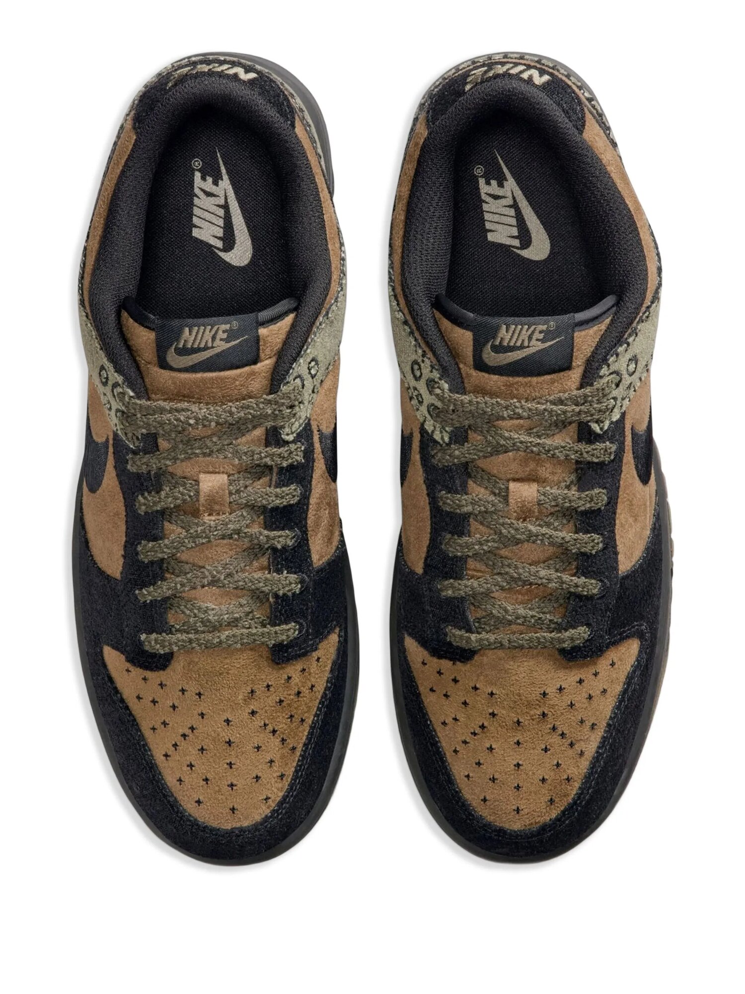 Кроссовки NIKE Dunk Low Retro SE, размер 13 US, коричневый/серый/оранжевый — фото 1
