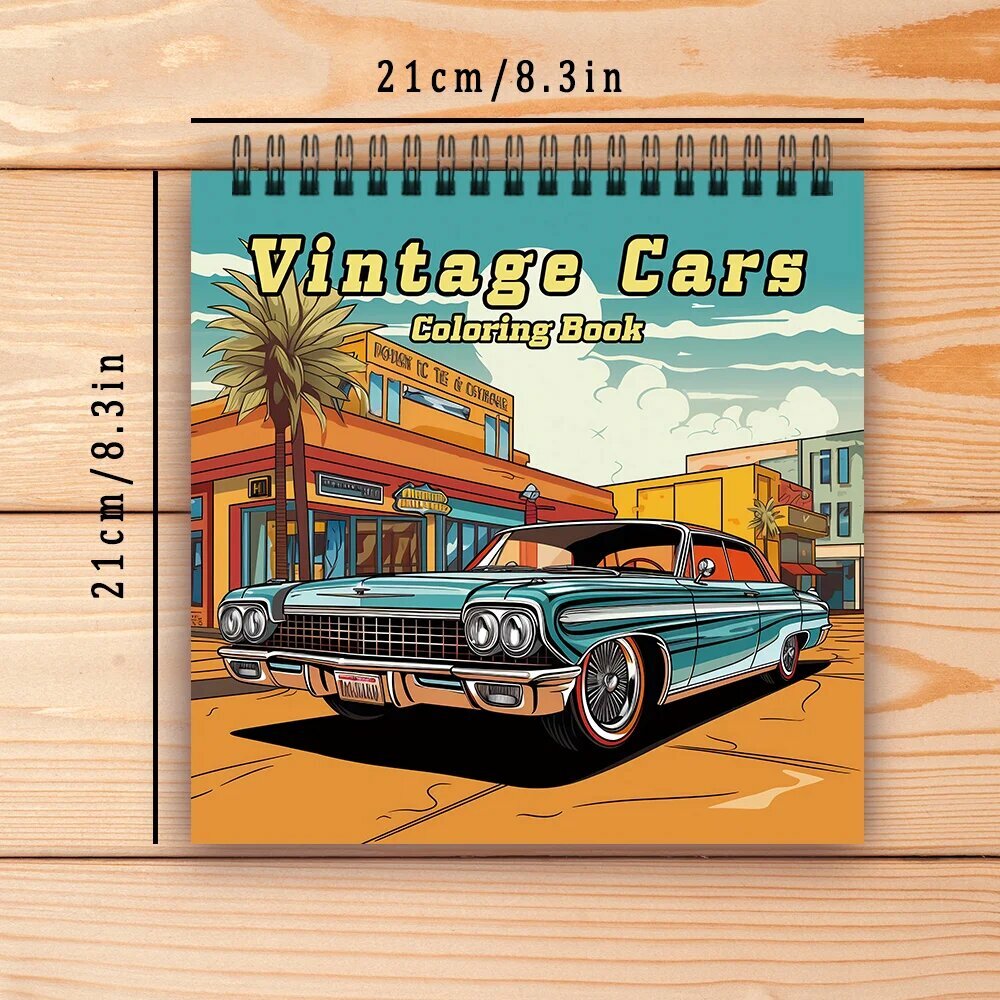 Раскраска для взрослых "Vintage Cars", 30 страниц, Blue