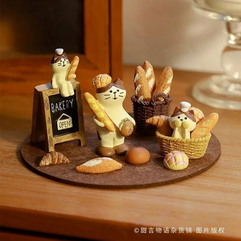 Милые статуэтки кошек в пекарне с хлебом Декор "BORING"