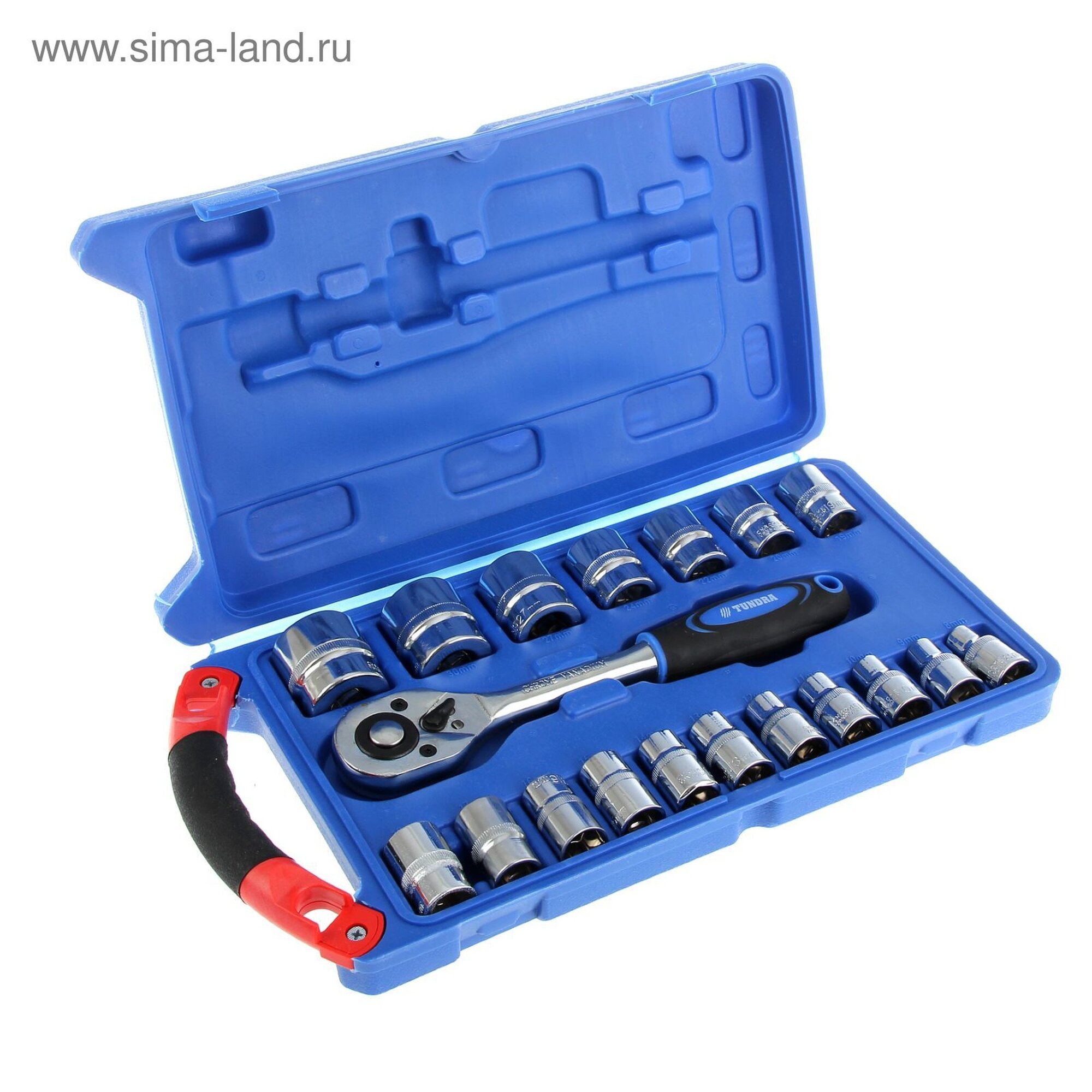 Набор инструментов в кейсе тундра, автомобильный, CrV, 1/2", 19 предметов