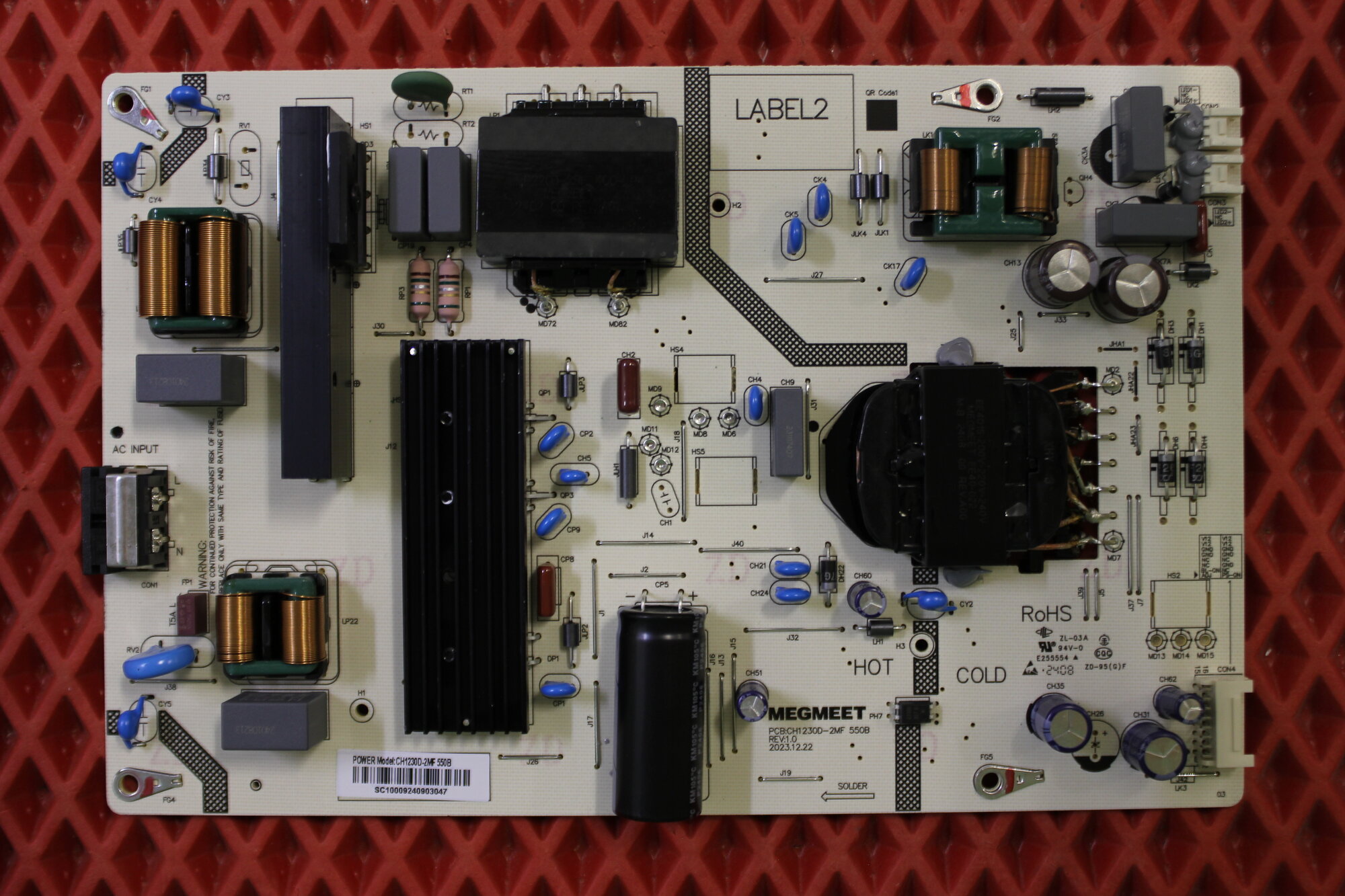 Блок питания (PSU) CH1230D-2MF 550B REV:1.0 для телевизора SBER SDX-65U4125 в надёжной упаковке