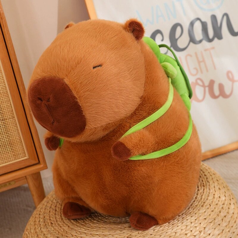 Плюшевая игрушка с рюкзаком-черепахой, 33 см, серия Capybara
