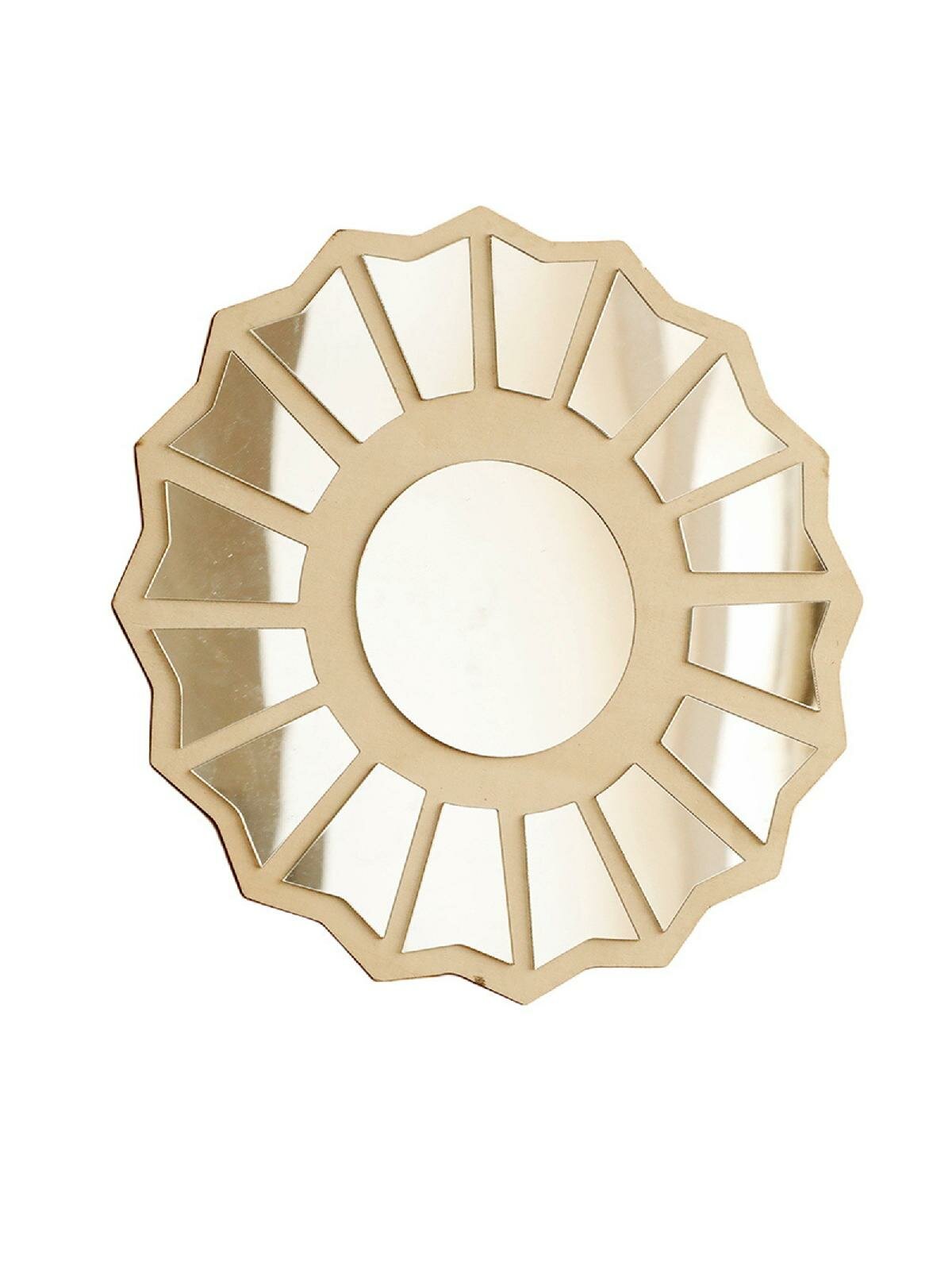 Круглое акриловое зеркало в деревянной раме для украшения стен любителями макияжа