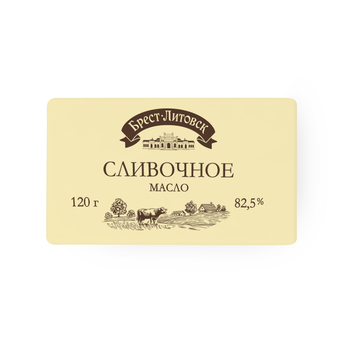 Масло сливочное Брест-Литовск, 82,5% жирности, бумажная упаковка, 120 г
