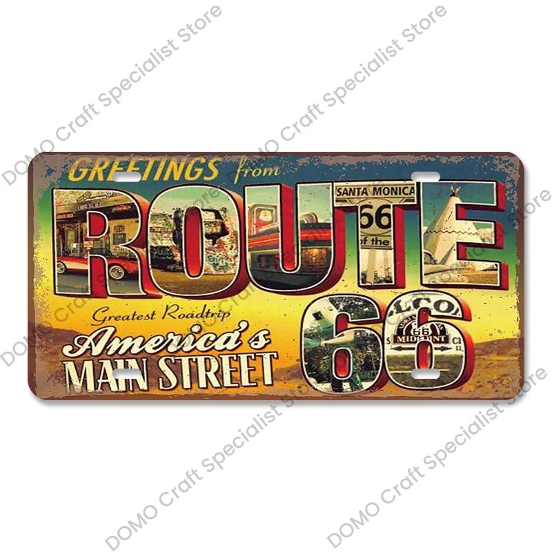 Винтажный металлический знак Route 66, цвет 17