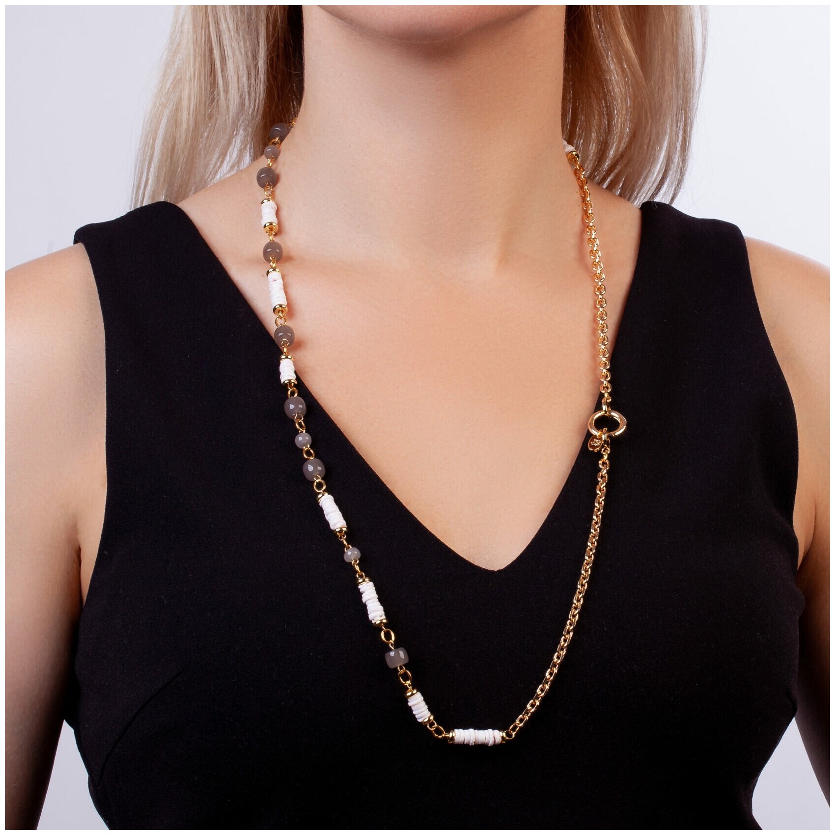 Колье, стекло, ракушка