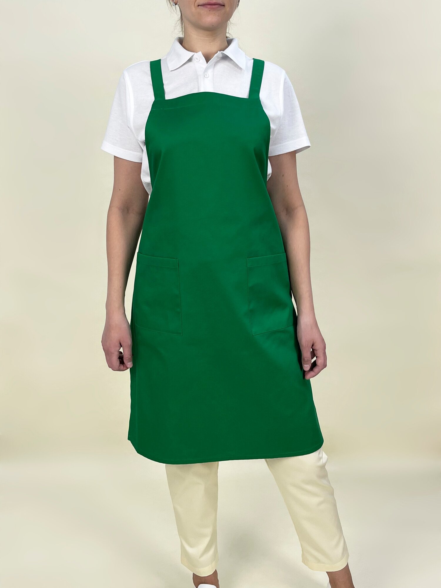 Фартук зеленый рабочий мастера, продавца, официанта KREATEX / креатекс