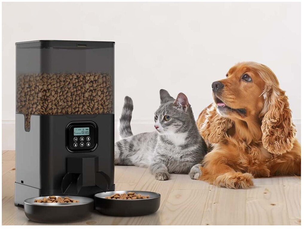 Кормушка для собак на 2 тарелки автоматическая САВ Мод: АК23 (C96312FHY) - кормушка для кошки автоматическая, автокормушки кошек и собак