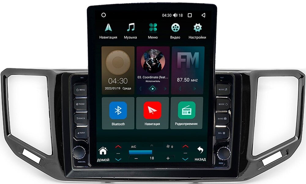 Штатная магнитола Volkswagen Teramont 2016-2020 (Китайский рынок) (глянцевая) Canbox M-Line 5610-10-054 Android 10 (4G-SIM, 2/32, DSP, QLed, Tesla)