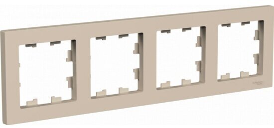 Рамка Systeme Electric (schneider Electric) AtlasDesign 4-постовая, универсальная, Песочный, ATN001204