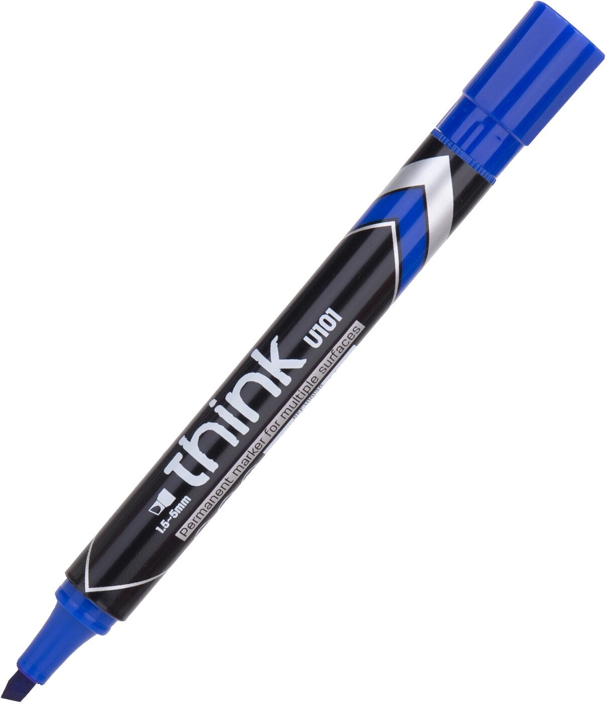 Маркер перманентный Deli EU10130 Think скошенный пиш. наконечник 1.5-5мм синий