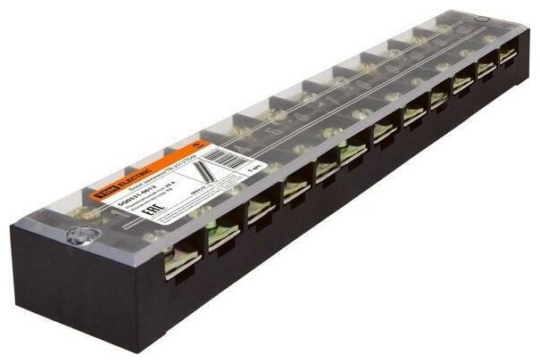 Клеммник TDM ELECTRIC ТВ-2512, черный, 24 контакта, 0,5-2,5 мм², 25 А