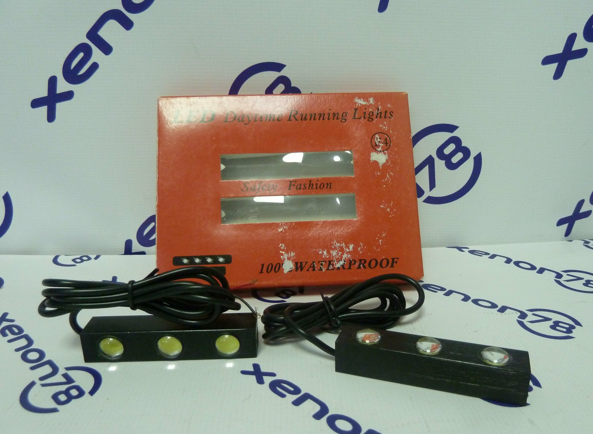 Светодиодные дневные ходовые огни DRL 3 (HP) 3W 6000K black накладные (75x15x15 мм) 12V - 2 шт.