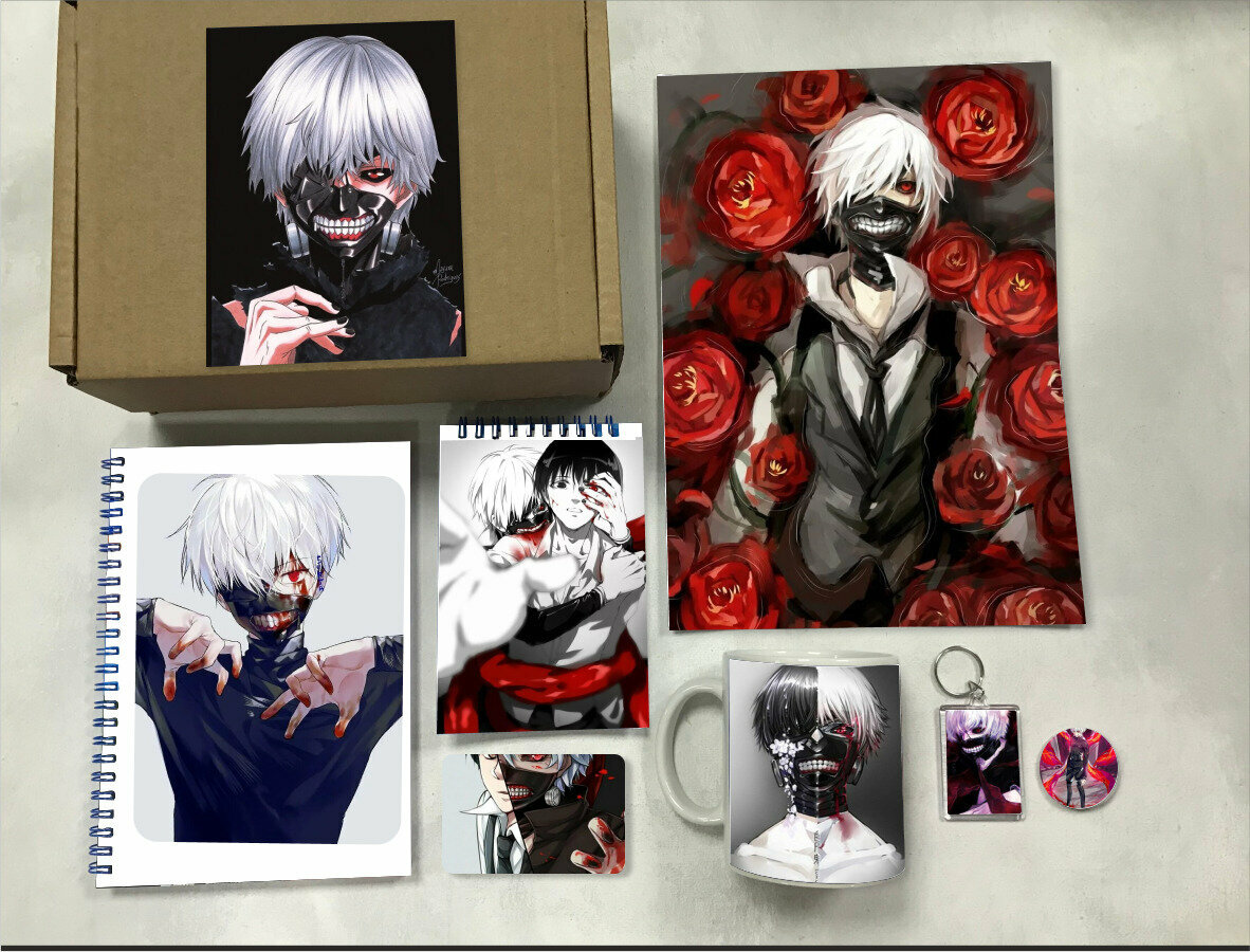 Подарочный бокс GOODbrelok принт "Токийский Гуль, Tokyo Ghoul" - 0004