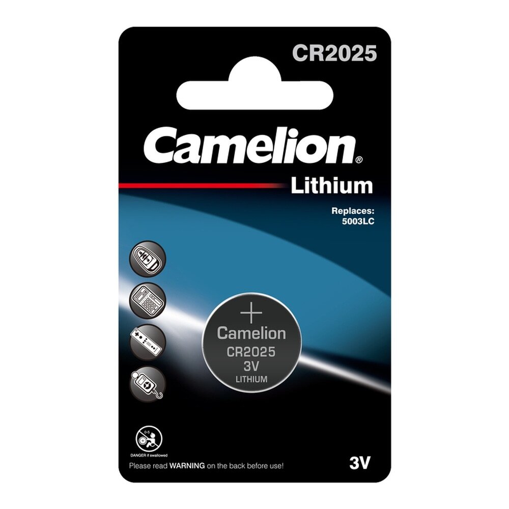 Батарейка литиевая Camelion 3V, CR2025, BL-1